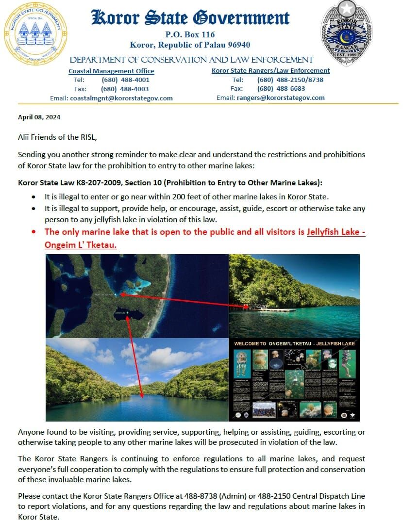 Koror State Law K8-207-2009 Section 10 Prohibition to Entry to other ...