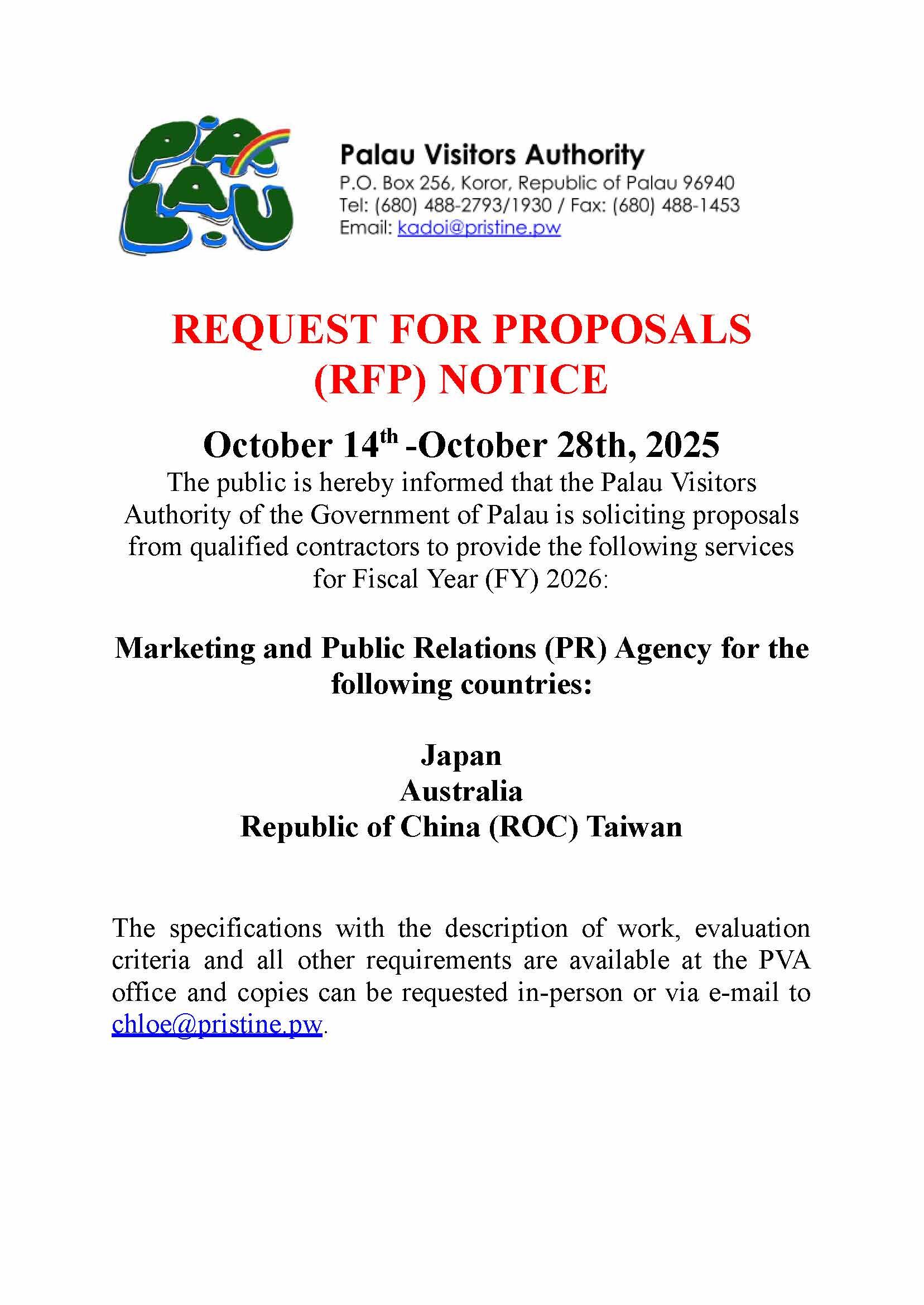 REQUEST FOR PROPOSALS (RFP) NOTICE